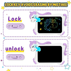 CHEERFUN LCD Writing Tablet for Kids Toys 10'' Toddler Unicorns Toys Gifts for Girls Age 3-8 Erasable Doodle Board Mess Free Drawing Pad Birthday Gift Ideas Christmas Stockings Easter Basket Stuffers