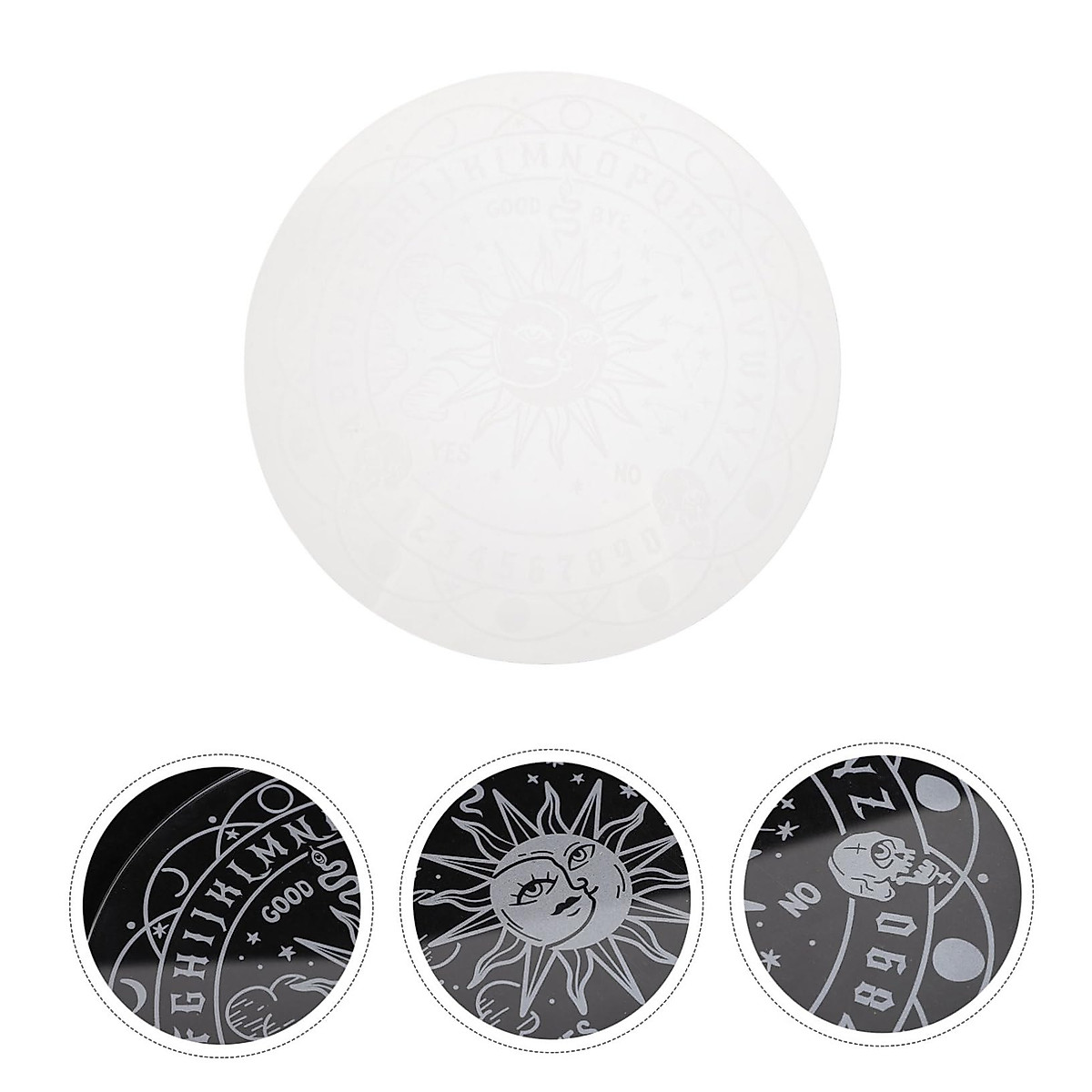 DOITOOL 3pcs Pendulum Dashboard Desk top Decor Tabletop Decor Witch Decor Portable Divination Board dowsing Divination Board Acrylic Divination Message Board Divination Crafts Props Letter