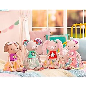 B. toys- B. softies- 15" Plush Bunny- Soft Stuffed Animal for Baby, Toddler, – Orange & Pastel Outfit- Washable Rabbit- Tippy Toes- Becky Bunny- 0 Months +