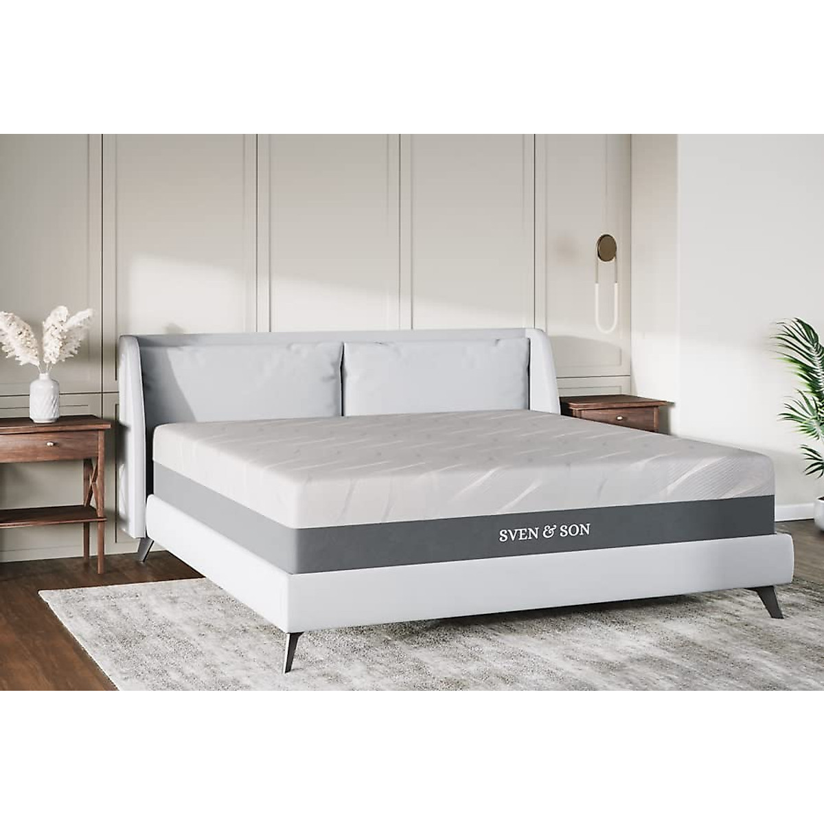 Sven & Son King Mattress, Bed in A Box, 12" Luxury Cool Gel Memory Foam, Pressure Relief & Support, 10" Year Warranty, Designed in USA (King, Mattress Only 12" Medium)