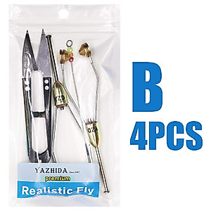 YZD Fly Tying Bobbins Tools 2 Pack Super Smooth Bobbins with Bobbin Threader Fly Tying Tool Fly Fishing Tying Flies Lure Making Accessories (2 Gold Bobbins Set)…