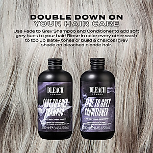 BLEACH LONDON Fade To Grey Conditioner - Slate Grey Rinse, Color Toning and Preserving, Vegan, Cruelty Free, Daily Hair Nourishment, Color Depositing Formula, 8.45 fl oz