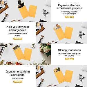 ValBox #1 Coin Envelopes 2.25x 3.5 Small Parts Envelope with Gummed Flap for Home, Garden or Office Use, Brown Kraft Seed Envelopes 500 per Box