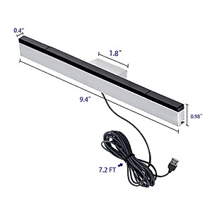 Xahpower USB Sensor Bar for Wii, Replacement Wired Infrared Ray Sensor Bar for Nintendo Wii and Wii U Console