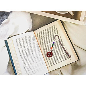 2 Pieces Vintage Style Chakra Bookmark Red Agate Antique Bronze Beading Pendant Bookmark Metal Bookmark
