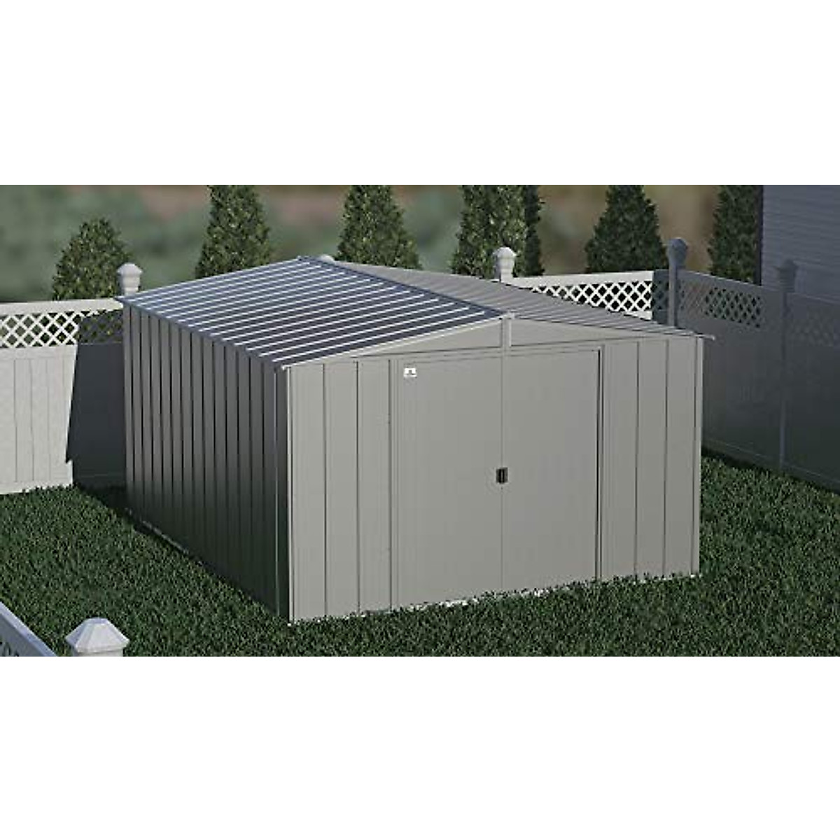 Arrow Shed Classic 10' x 12' Outdoor Padlockable Steel Storage Shed Building, Charcoal