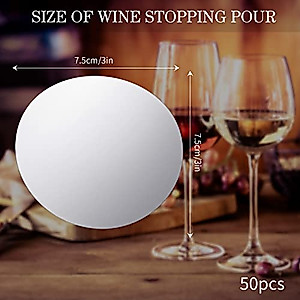 Silver Wine Pourer Wine Stopping Pour Spout Disks Aluminum Foil Wine Pourer Whisky Wine Spout Pourer Thin Reusable Wine Pourer for Wine Beverage Beer Liquid Dispenser (50)