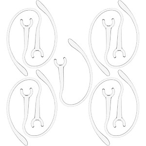 Flexible Ear Hooks for Wireless Headset 6mm Small Clamp Holder Clips, Replacement Ear Loops Earpiece Accessories, Clear, 9 Pack