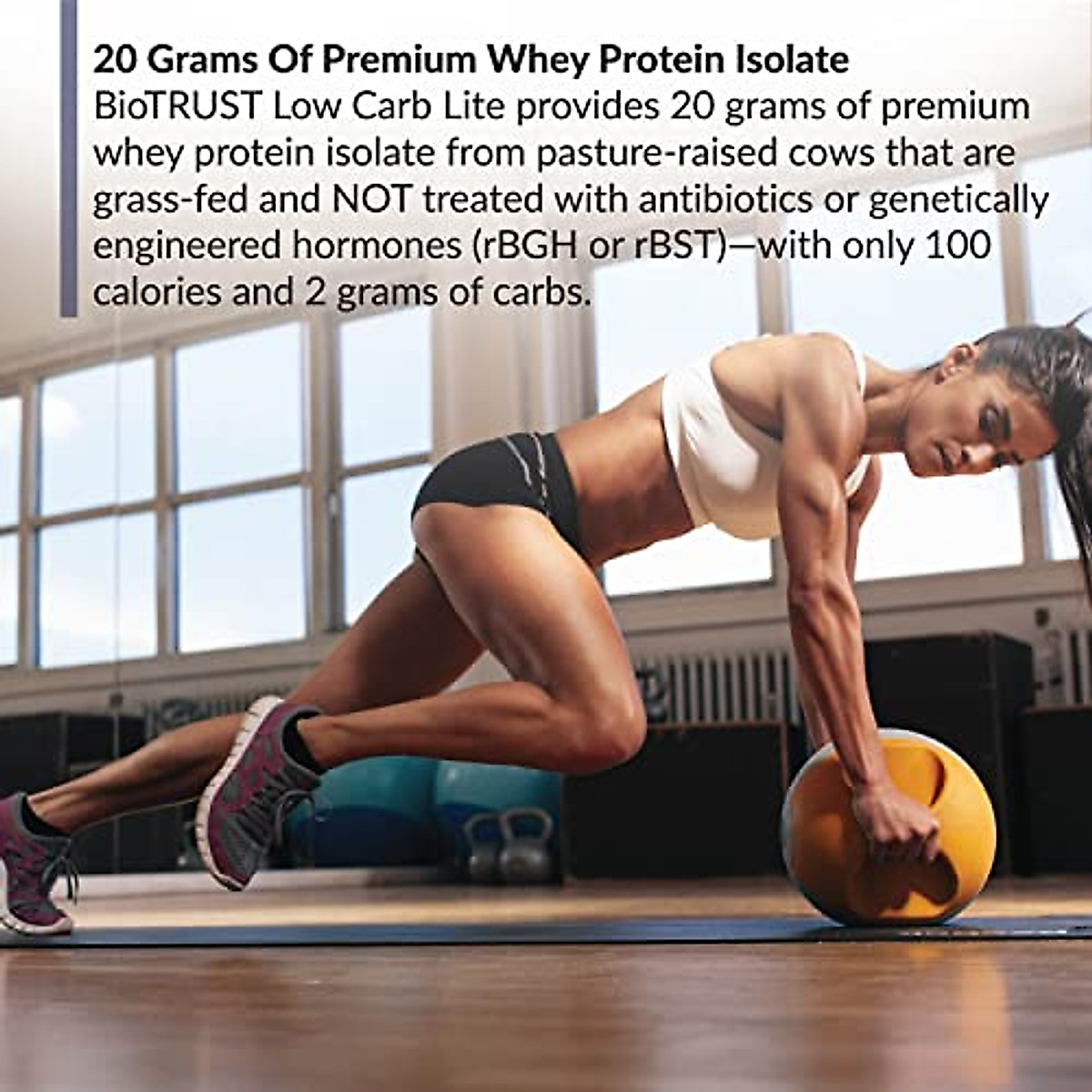 BioTrust Low Carb Lite, 20 Grams of Grass-Fed Whey Protein Isolate, 100 Calories, ProHydrolase Digestive Enzymes, Non-GMO, Free from Soy and Gluten, rBGH-Free (14 Servings) (Orange Cream)