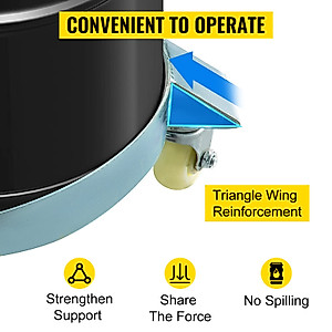 BestEquip Heavy Duty Drum Dolly 5 Swivel Caster Wheel 55 Gallon Steel Frame Non Tipping with Brake