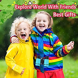 Kid Binoculars Best Gifts for 3-12 Years Boys Girls High-Resolution Optics Shockproof Mini Compact Binocuolar Toys Folding Small Telescope for Bird Watching Camping Outdoor Play