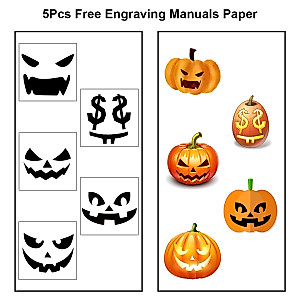 BENERAY Pumpkin Carving Kit, Includes 11 Pcs Stainless Steel As a Carving Set for Pumpkin Halloween Decoration Kit Easily Sculpting Jack-O-Lanter Halloween Set - with a Skull Storage Carrying Bucket