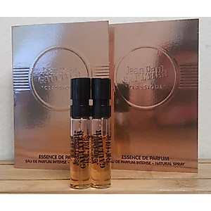 Jean Paul Gaultier Classique Essence De Parfums Sample-Vials For Women, 0.05 oz EDP Intense -Lot Of 2- -Name Brand Sample-Vials Included-