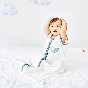 bonbonPomme Baby Sleep Sack 2 Pack -Baby Toddler Sleep Sack Sleeveless Cotton 2-Way Zipper Baby Wearable Blanket Sleeping Bag White Fox 12-18 Months