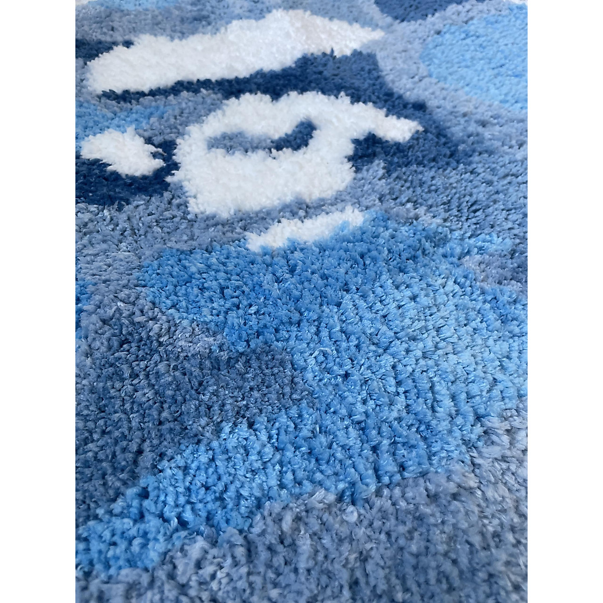 Luxape Bape Rug - Camo Blue - Handmade & Premium- 28in W * 20in L (70 * 50cm) - Hypebeast Rug - Hypebeast Rug Decor - Living Room, Bedroom, Children Room, Door mat - A Bathing APE Rug
