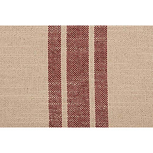 Piper Classics Market Place Red Grain Sack Stripe Throw Pillow Cover, 20" x 20", Farmhouse Décor Red & Cream w/Buttons, Christmas, Patriotic