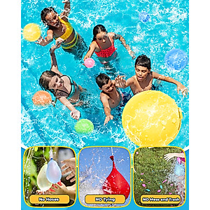 SOPPYCID Reusable Magnetic Water Balloons 15 Pcs, Water Bomb Self-sealing Quick Fill, Summer Outdoor Water Toys for Girls Boys Ages 3+, Outdoor Activities Water Fights, Summer Party, Beach Toys