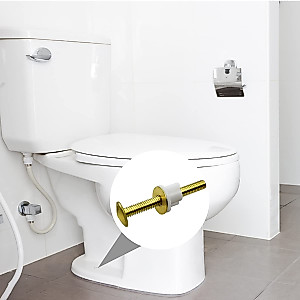 Universal Toilet Seat Hinge Bolts Screws Set Heavy Duty Toilet Seat Fastener with Plastic Nuts and Metal Washers for Top Mount Toilet Seat Hinges Replacement Parts (4 Pcs)