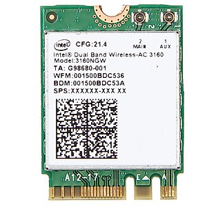 Intel Dual Band Wireless-AC 3160 3160NGW 802.11ac/a/b/g/n BT4.0 NGFF Wifi Card 2.4/5.8Ghz not for IBM/Lenovo/Thinkpad and HP