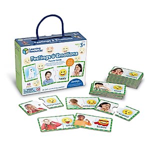 Learning Resources Feelings & Emotions Puzzle Cards, 48 Pieces, Ages 3+, Social Skills Toys, Speech Therapy Materials, Social Emotional Learning Toys and Games for Kids