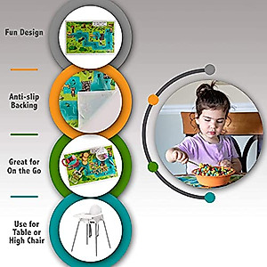 Party Bargains 60 Super Sticky Disposable Placemats - 12" x 18" (Treasure Chest Design) Baby Placemat, BPA Free & Quick to Clean, Keeps a Safe & Germ-Free Surface