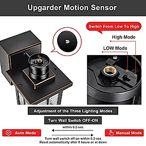 Myhaptim Porch Lights with GFCI Outlet,Dusk to Dawn Motion Sensor Outdoor Lights,3 Lighting Modes Black Front Door Lights,Waterproof Outside Wall sconces for House Patio Garage