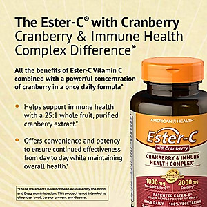 American Health Ester-C Cranberry, Cranberry & Immune Health Complex, 90 Tablets