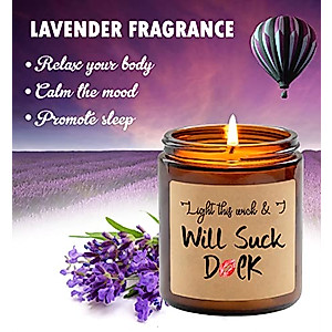 JenaGifts Light This Wick and I Will Suck Dick Candles Valentines Gift for Him Lavender Scented Candles Soy Candles 8oz