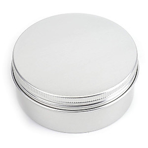Foraineam 24 Pack 8 oz / 240ml Round Aluminum Tin Cans with Screw Top Lids - Large Metal Empty Tea Storage Case Jars - Spice Salve Hair Wax Cosmetic Cream Containers