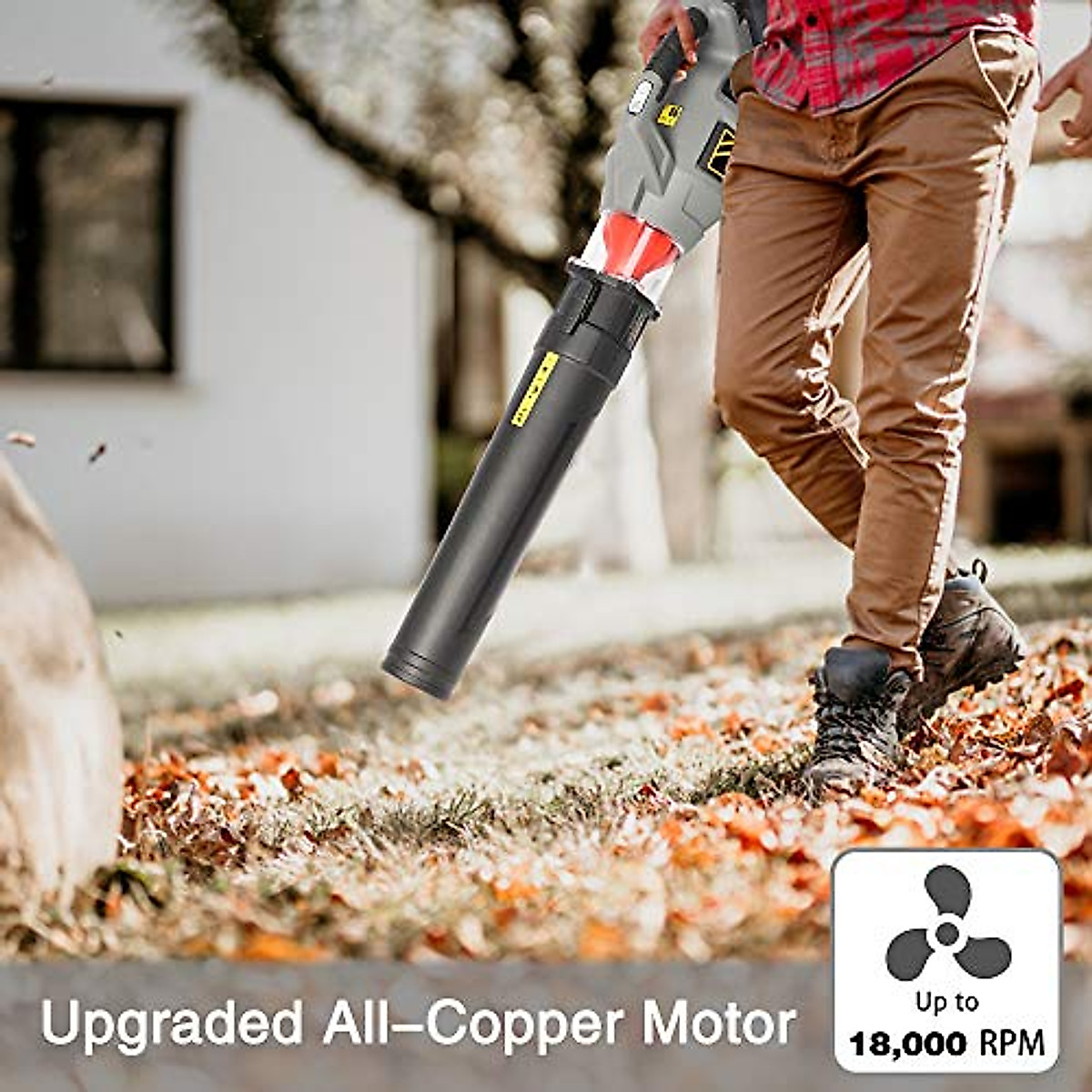 LUCKYERMORE Cordless Leaf Blower Battery Powered Electric Leaf Blower 89 MPH Variable Speed 18000 RPM 40V Lithium Leaf Blower Cordless with Battery & Charger Garden Cleaning Garage Dusting