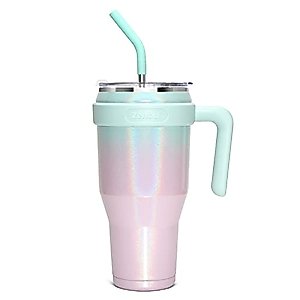 Zenbo 40 oz Tumbler With Handle,Lid and Straw | Stainless Steel Insulated Tumbler, Keeps Drinks Cold up to 34 Hours, Fit in Car Cup Holder, Dishwasher Safe and BPA Free