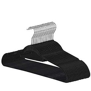 ZENY Premium Velvet Suit Hangers 100 Pack Non Slip Black Clothes Hanger Hook 360 Swivel Ultra Thin