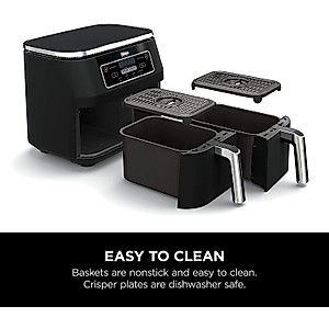 Ninja DZ100 Foodi 4-in-1, 8-qt., 2-Basket Air Fryer with DualZone Technology, DZ100 8-qt BLACK