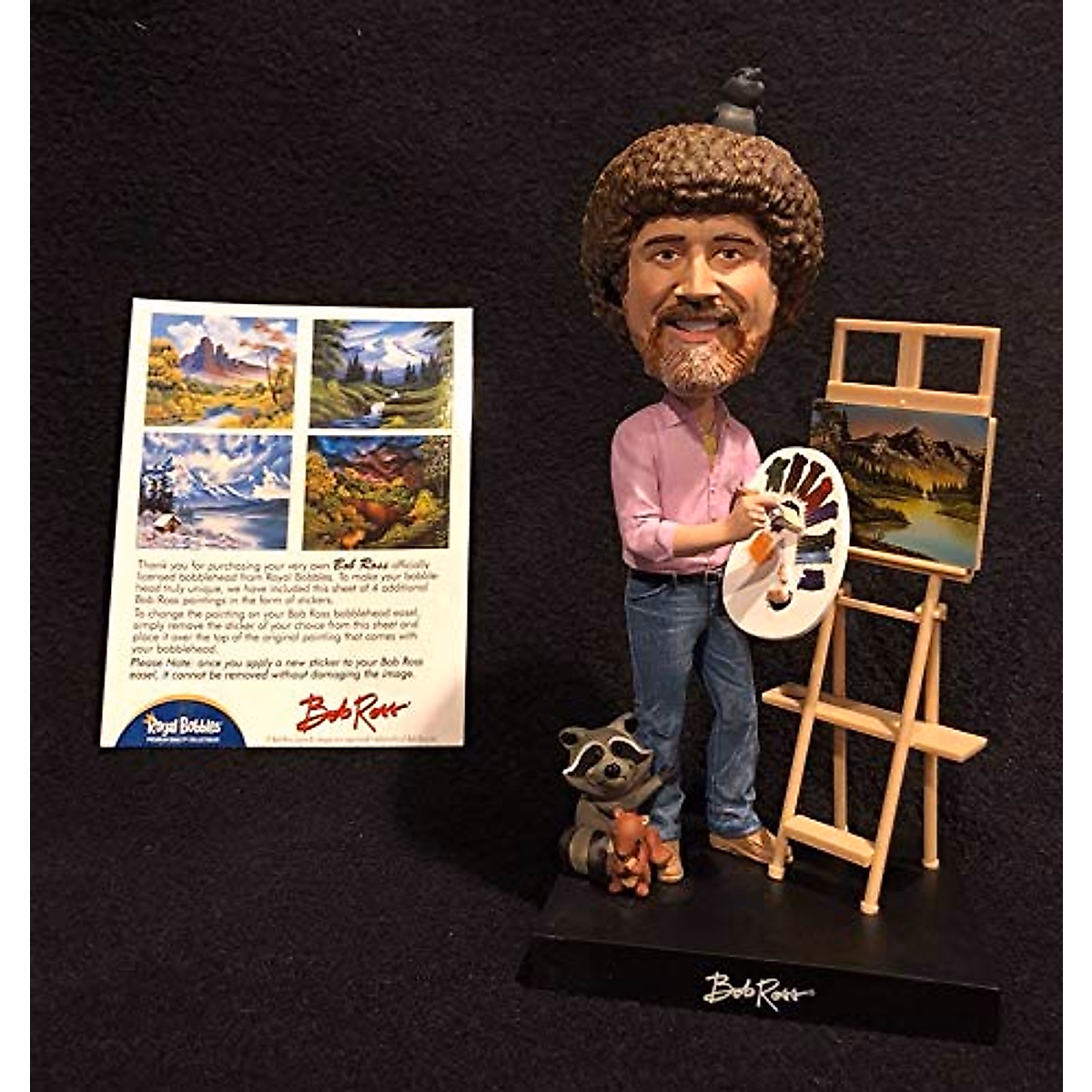 Royal Bobbles Bob Ross Bobblehead, Premium Polyresin Lifelike Figure, Unique Serial Number, Exquisite Detail