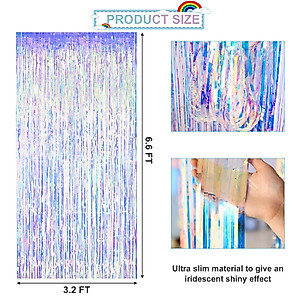 Fecedy 2pcs 3ft x 8.3ft Rose Gold Metallic Tinsel Foil Fringe Curtains Photo Booth Props for Birthday Wedding Engagement Bridal Shower Baby Shower Bachelorette Holiday Celebration Party Decorations