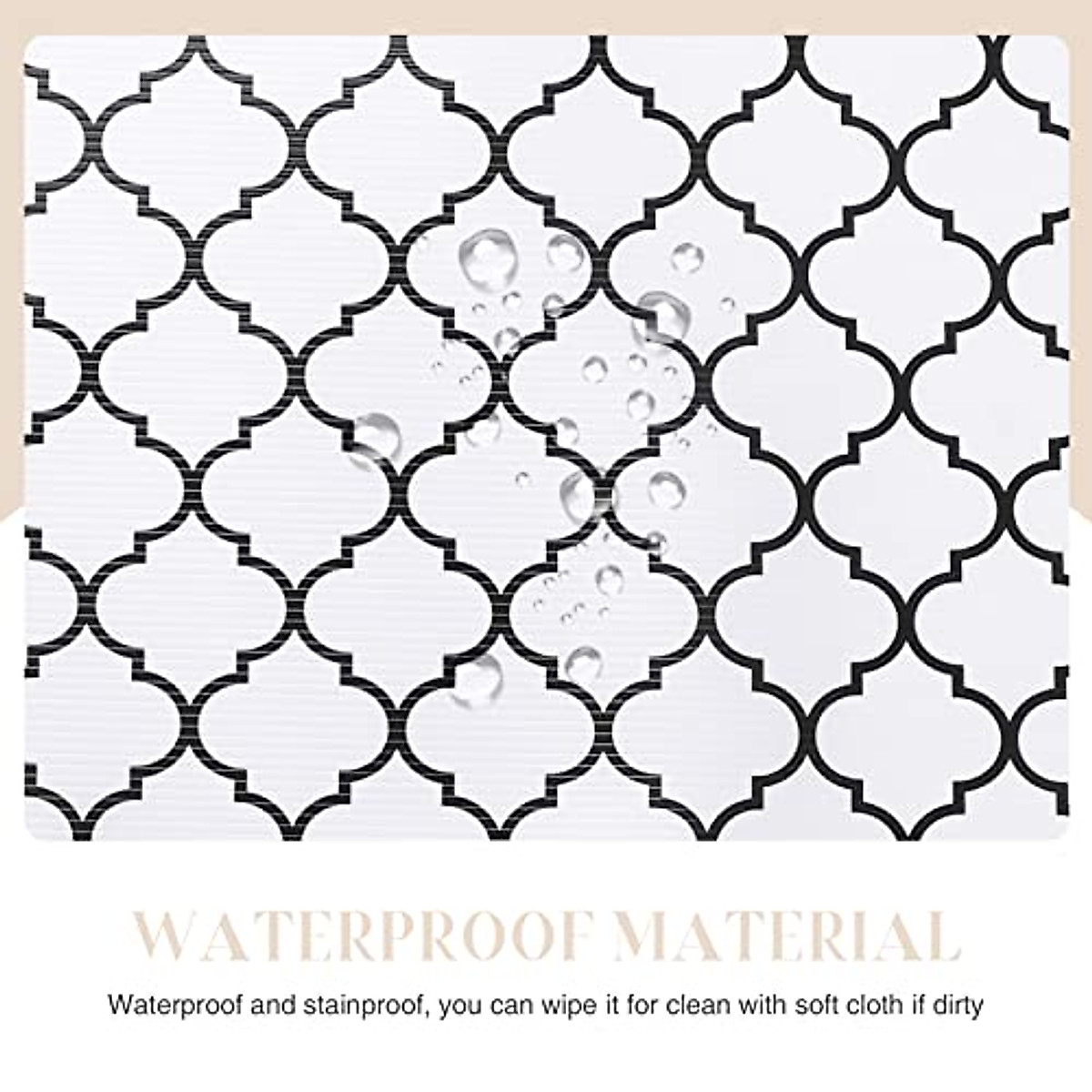 Glotoch Shelf Liner for Kitchen Cabinets Non Slip,17.5" x 30FT Drawer Liner Waterproof Cabinet Liner for Shelve,Premium Refrigerator Liners for Shelves,Cupboard,Dresser,Closet,Quatrefoil White