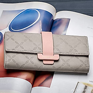 PAULO SERINI® Wallet Women - Womens Wallet with Coin Purse - Card Holder 9 Cards - Wristlet - Vegan Wallets for Women - Birthday Gifts for Women - Billeteras de Mujer - Carteras de Mujer - Cool Gray