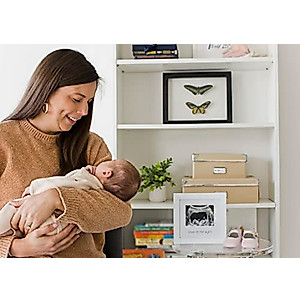 Pearhead Love at First Sight Sonogram Picture Frame, Pregnancy Ultrasound Keepsake Photo Frame, Gender-Neutral Baby Nursery Décor, 4x3 Photo, White