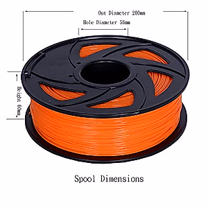 LEE FUNG ABS 3D Printer Filament 1.75mm,1kg (2.2lbs) Spool, Dimensional Accuracy +/- 0.05 mm Orange