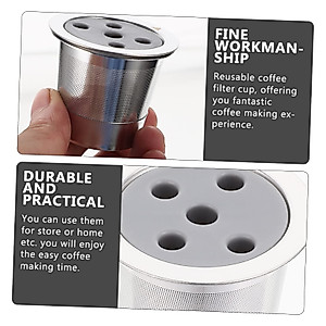 Homoyoyo Stainless Steel Capsule Coffee Machine Refillable Tea Filter Reusable Coffee Capsules Concentrated Coffee Cone Coffee Filters Espresso Concentrate Espresso Ground Nspressso