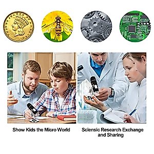 USB Microscope, 40X-1000X Digital Microscope 3 in 1 PCB Microscope Camera Magnification Endoscope Camera Portable Microscope, Metal Stand for Windows 7/8/10, Mac, Android with OTG, Linux