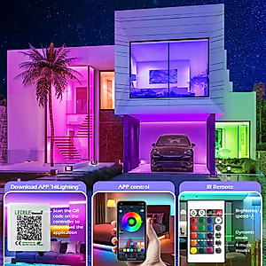 Led Strip Lights, 82ft/25m Long Smart Led Light Strips Music Sync 5050 RGB Color Changing Rope Lights,Bluetooth APP/IR Remote/Switch Box Control Led Lights for Bedroom,Home Decoration,Party,Festival