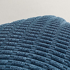 Fancy Homi 2 Packs Dusty Blue Decorative Throw Pillow Covers 18x18 Inch for Living Room Couch Bed, Rustic Farmhouse Boho Home Decor, Soft Corss Corduroy Twill Textured Square Cushion Case 45x45 cm