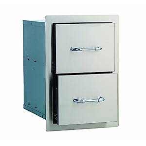 Bull Outdoor Products 56985 Double Drawer, Stainless Steel