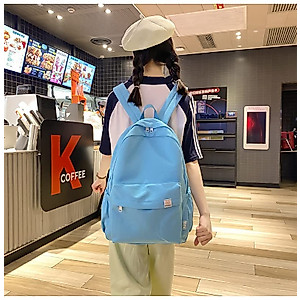 Kawaii Backpack Aesthetic Backpacks Cute School Bag Back to School Backpack Supplies for Teen Girls (Beige)