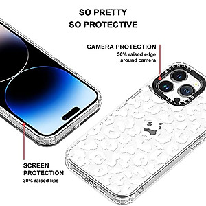MOSNOVO Compatible with iPhone 14 Pro Max Case, [Buffertech™ 6.6 ft Drop Impact] [Anti Peel Off Tech] Clear TPU Bumper Women Girl Phone Case Cover White Leopard Designed for iPhone 14 Pro Max 6.7"