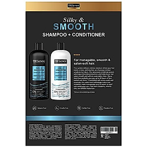 TRESemme Shampoo and Conditioner Set, Silky & Smooth, Argan Oil with Vitamin E, Anti Frizz Hair Products, 28 Fl Oz each