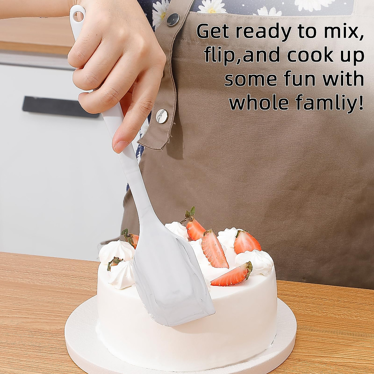 FIVETAS Food Grade Silicone Rubber Spatula Set for Baking,Cooking.High Heat Resistant Non Stick,Dishwasher Safe,Stainless Steel Core Handle,BPA-Free,Marbling set of 4