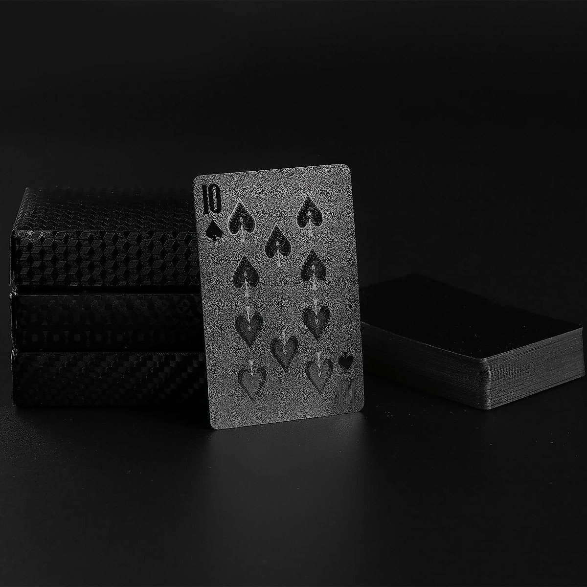 Joyoldelf Cool Black Foil Poker Playing Cards, Waterproof Deck of Cards with Gift Box, Use for Party and Game