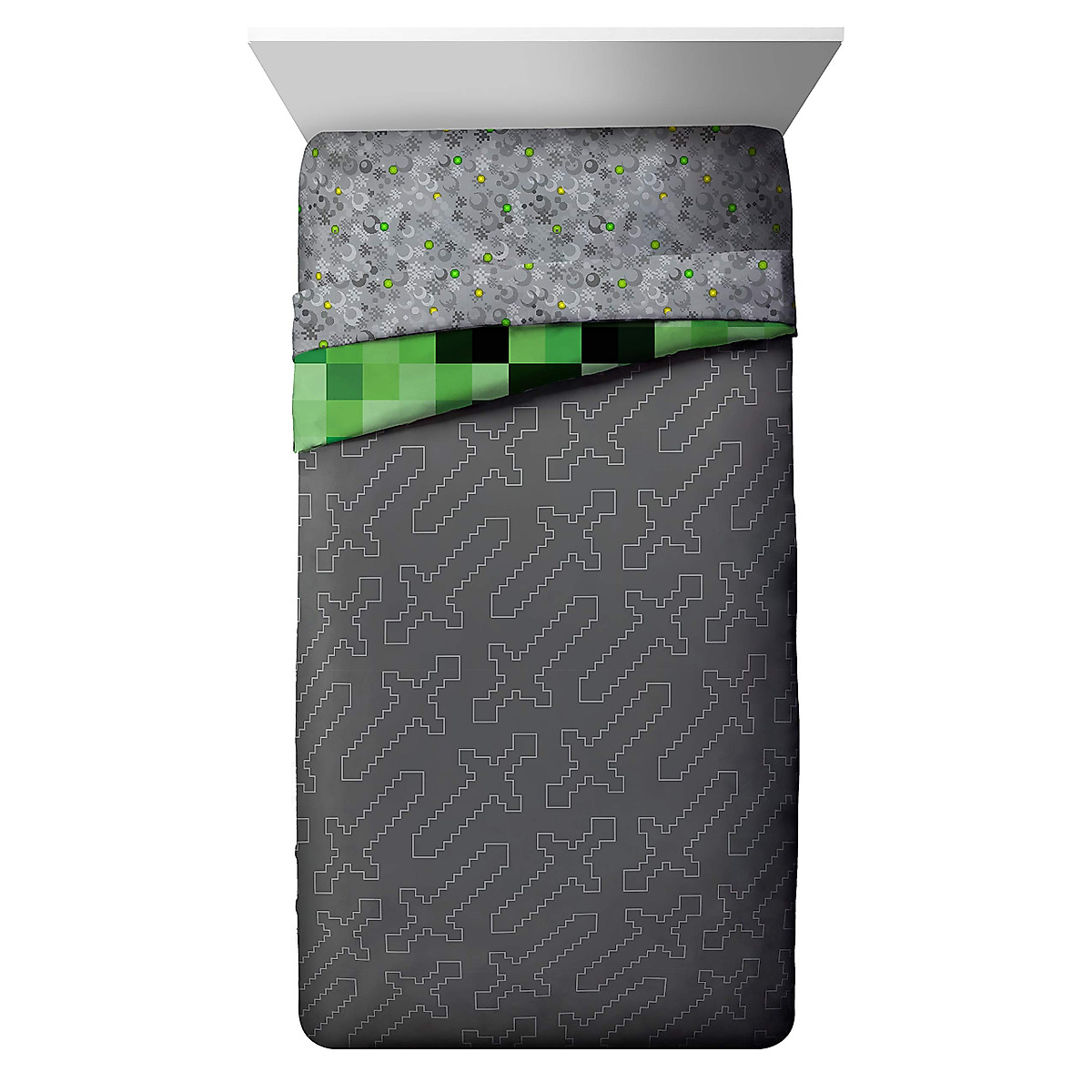 Jay Franco Minecraft Creeper 4 Piece Twin Bed Set (Offical Product)